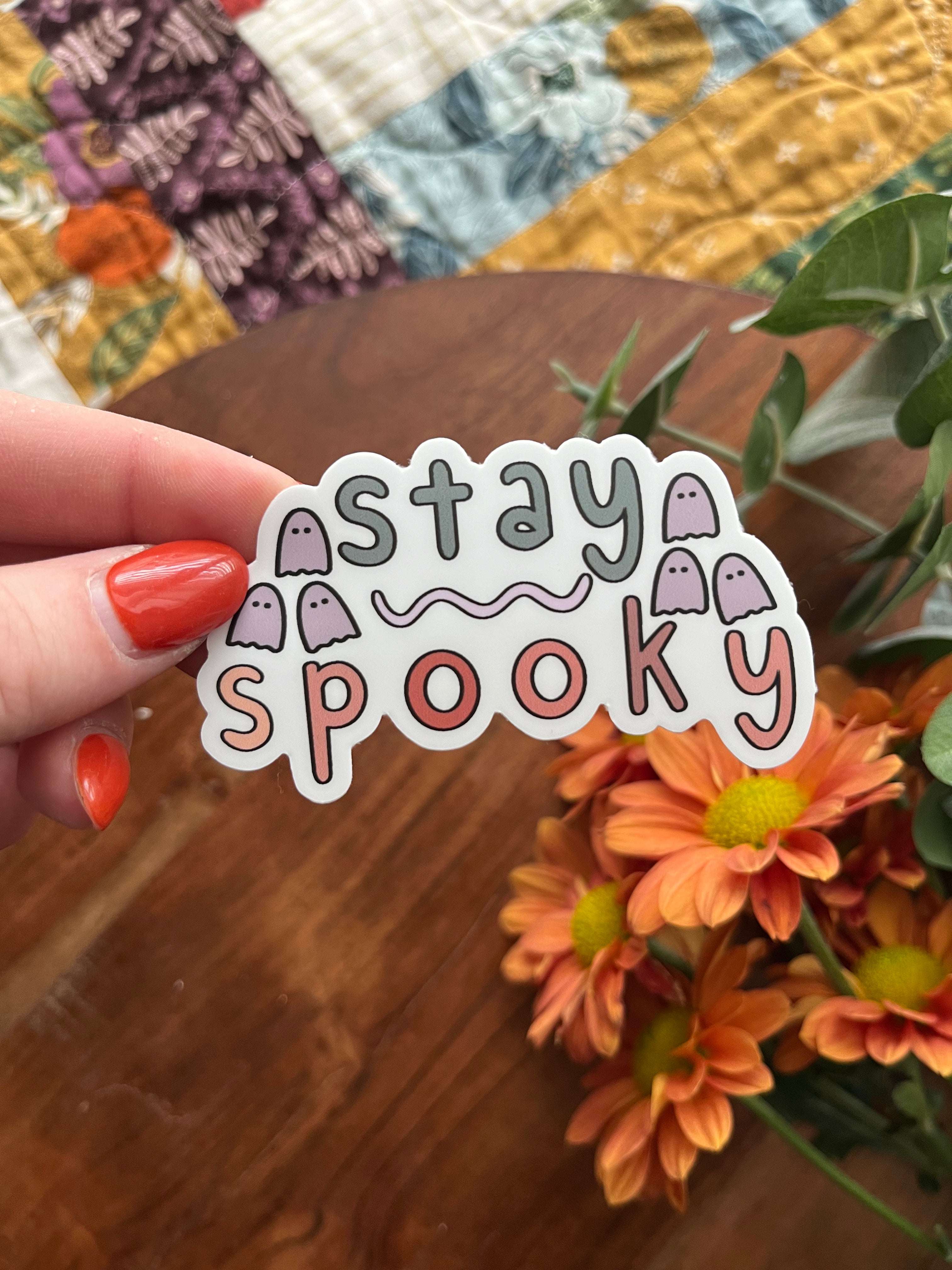 Stay Spooky Sticker / Ghost Spooky Cute Waterproof Laptop Water Bottle ...