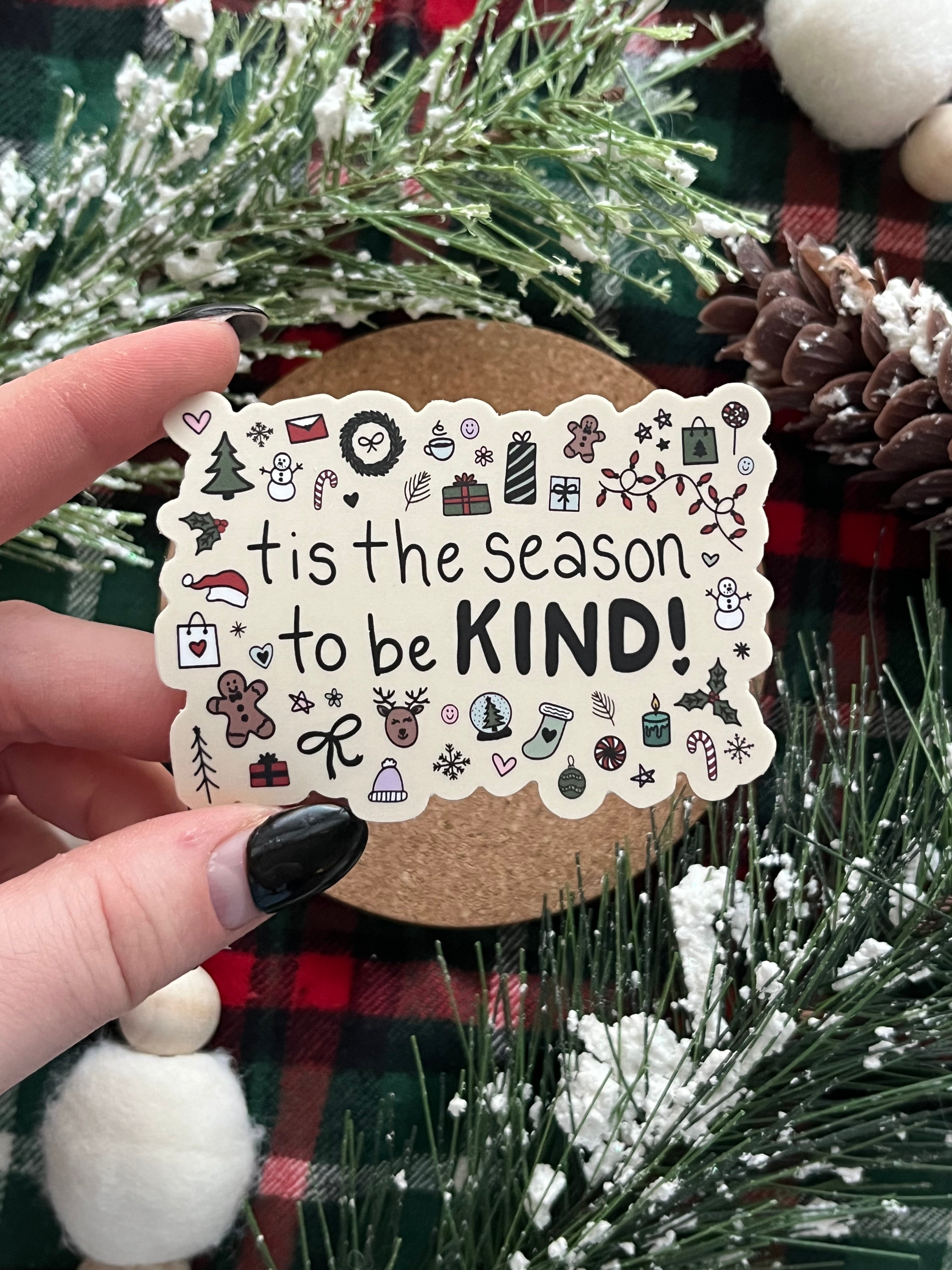 Season to be Kind / Season to be Kind Christmas Doodles Cute Sticker ...