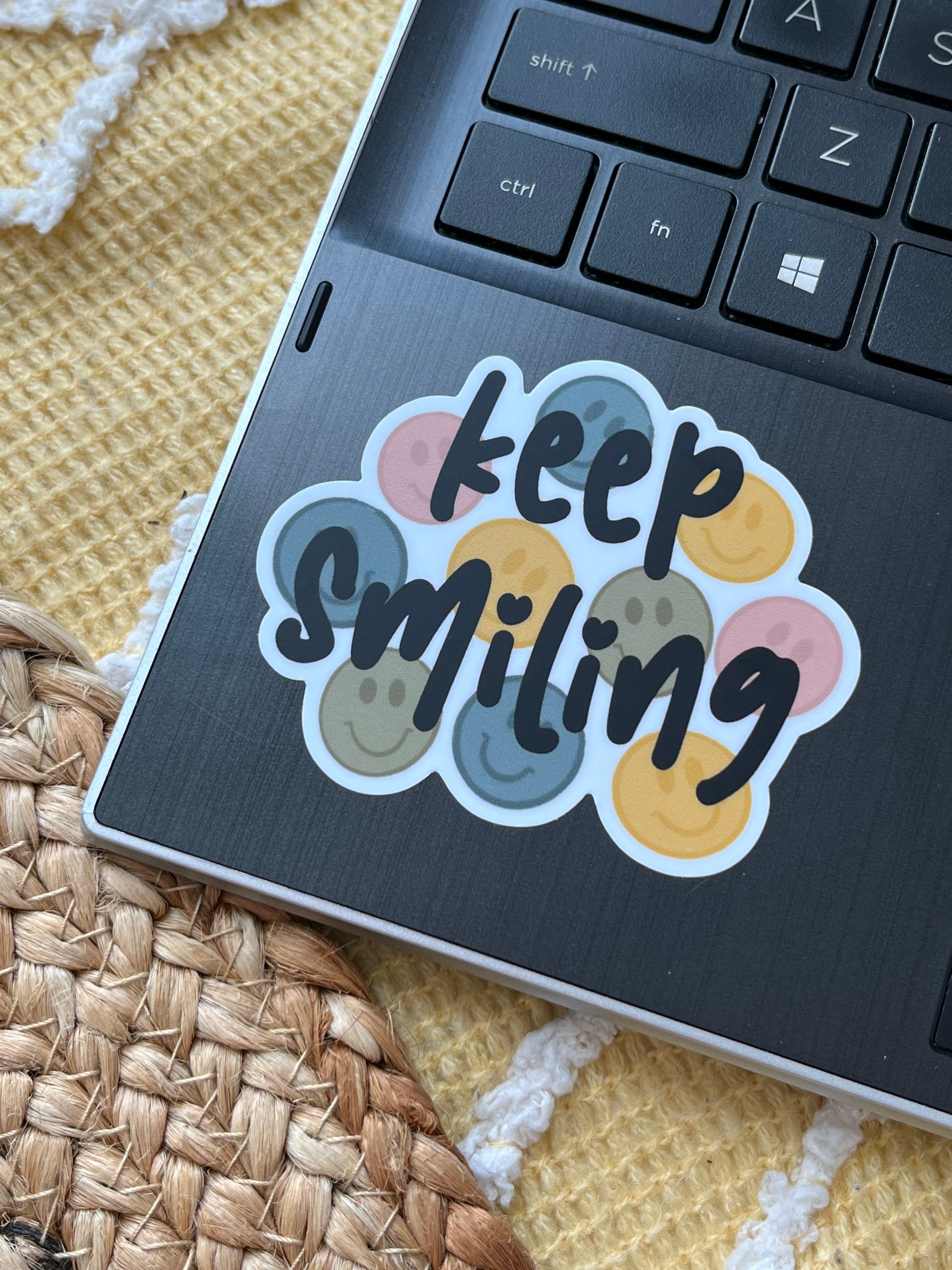 Keep Smiling Sticker / Water-Proof Scratch Proof Vinyl Sticker Decal ...