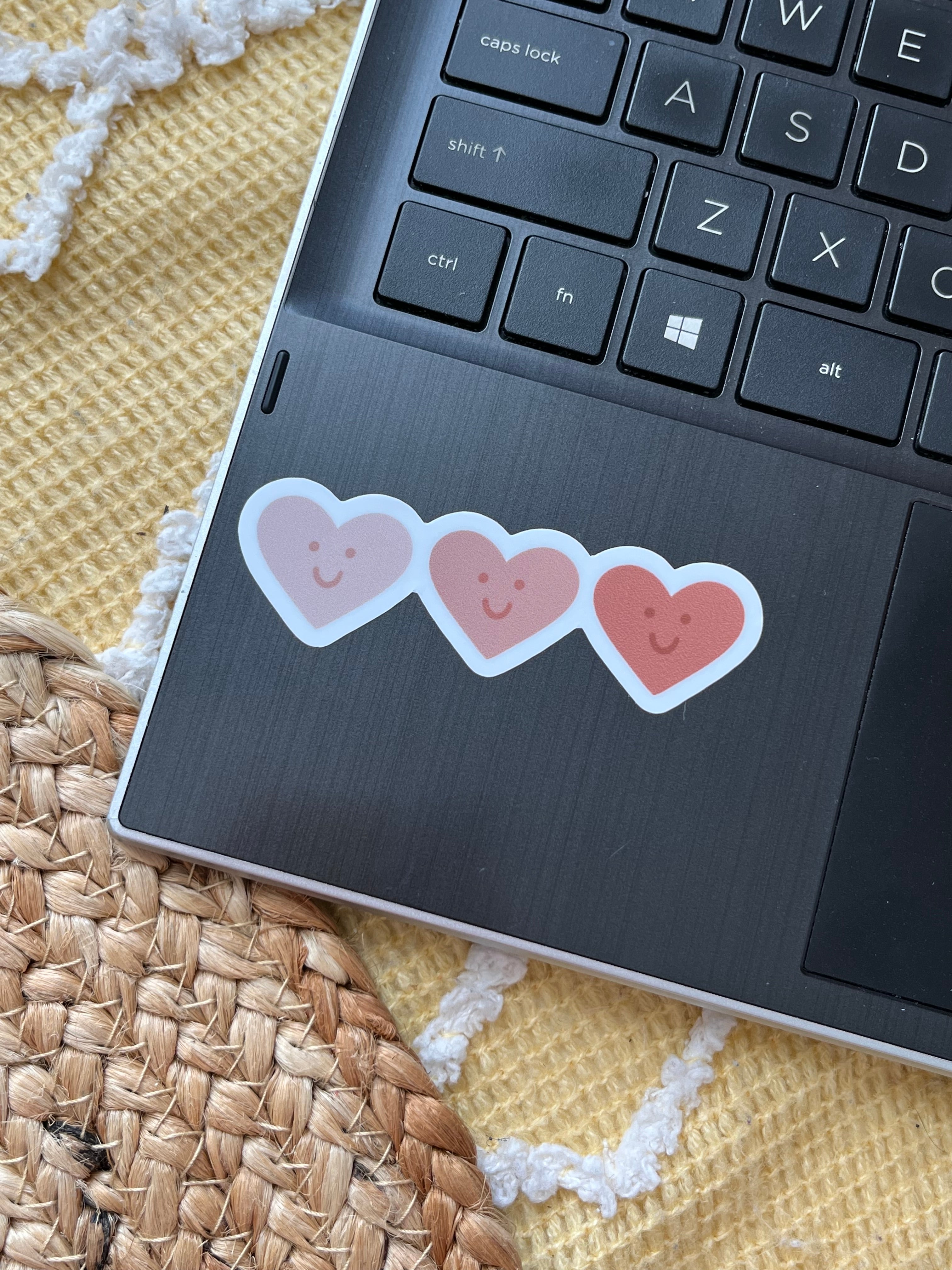 Smiling Hearts Sticker / Hand Designed Water Proof Smiling Hearts Pink ...